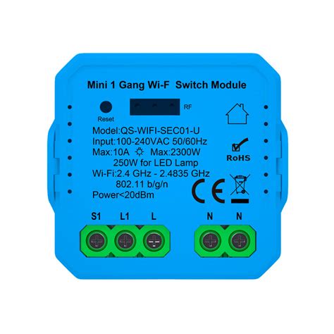 Ec Series 1 Gang Wifi Switch Module With Rf Receiver Quality Led Co