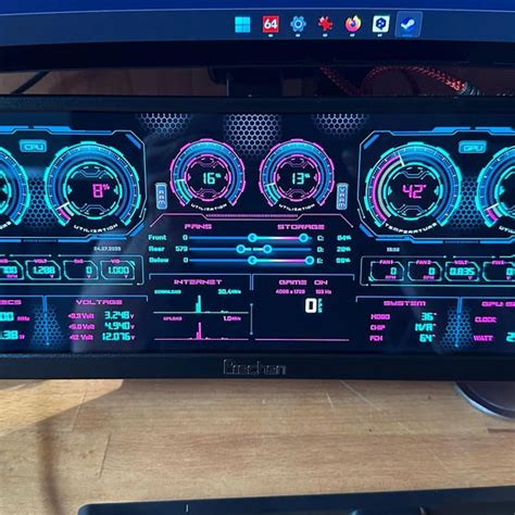 Aida64 Sensor Panel Template Cpu Gpu Monitor 1920x480 Digital
