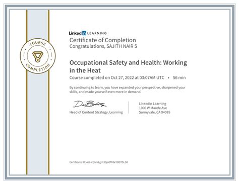 ‏sajith Nair S‏ على Linkedin ‏certificate Of Completion‏