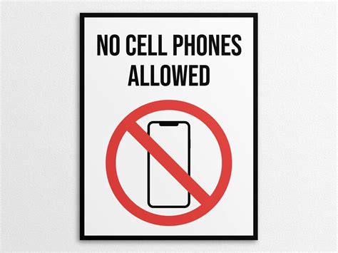 Printable No Cell Phones Sign In Us Letter And A4 Sizes Instant