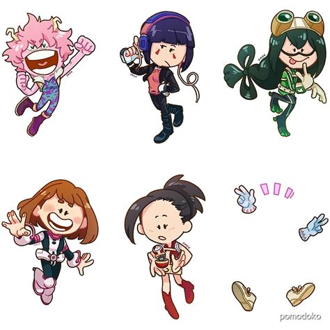 Class 1 A Girls Hero Outfits Set Sticker By Pomodoko Redbubble