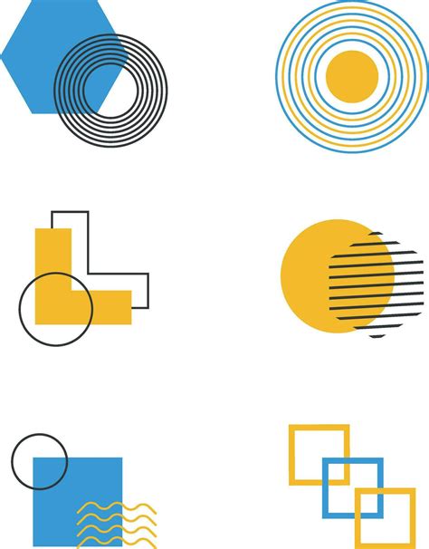 Geometric Background Modern Grid Flyer With Geometric Shapes