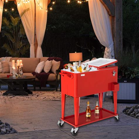 Buy Vingli 80 Quart Rolling Ice Chest On Wheels Portable Patio Party