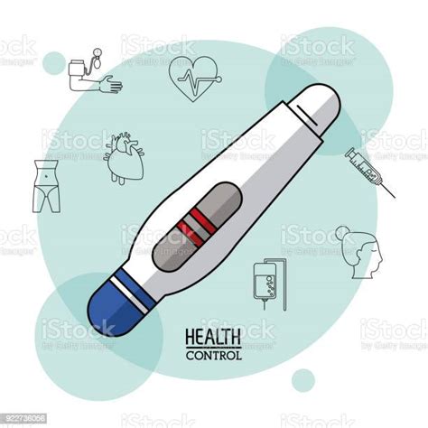 백그라운드에서 건강 관리의 검은 실루엣 아이콘 및 근접 촬영에서 다채로운 임신 테스트 아이콘 포스터 흰색 배경 건강 진단에 대한 스톡 벡터 아트 및 기타 이미지 Istock