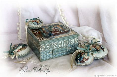 Купить Набор ёлочных игрушек в шкатулке Счастливого Рождества в интернет магазине на Ярмарке