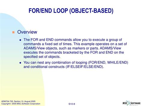 ppt advanced looping and conditional constructs in adams view
