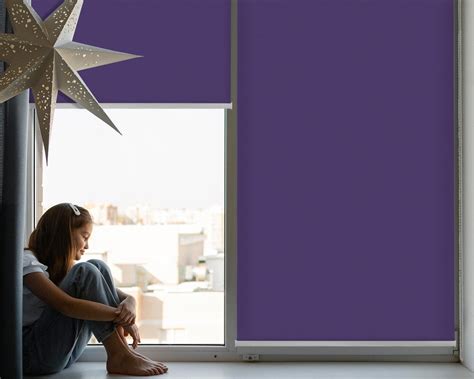 Roller Blinds Light Diffusing Or Darkening Blackout Purple Solid
