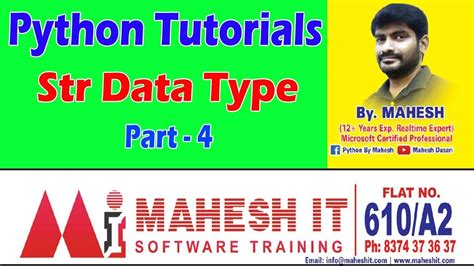 Python Tutorials Str Data Type Part 4 Class 16 By Mahesh Sir