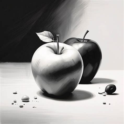 Premium Photo Hand Drawn Apple Fruit Sketch Pencil Charcoal Graphite