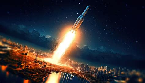 Premium Ai Image Rocket Launching Into Space Exploration Mission