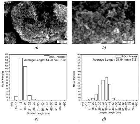 sem micrographs at a low and b high magnification along with size