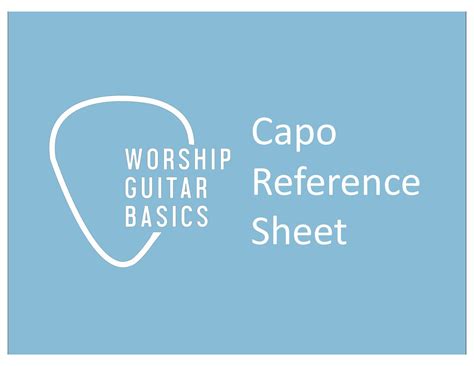 Capo Reference Sheet Guitar Presets