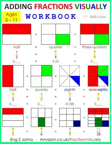 Adding Fractions Visually Workbook Third Edition Visual Mathematics Fractions Jama Eng S
