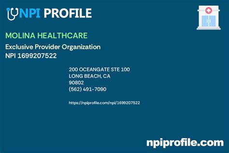 Molina Healthcare Npi 1699207522 Exclusive Provider Organization In