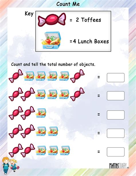 count and tell the total math worksheets