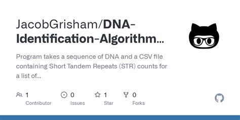 Github Jacobgrisham Dna Identification Algorithm Using Python