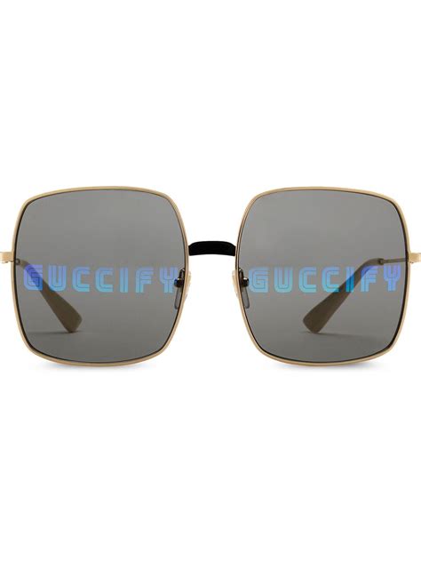Gucci Eyewear Rectangular Frame Sunglasses Farfetch