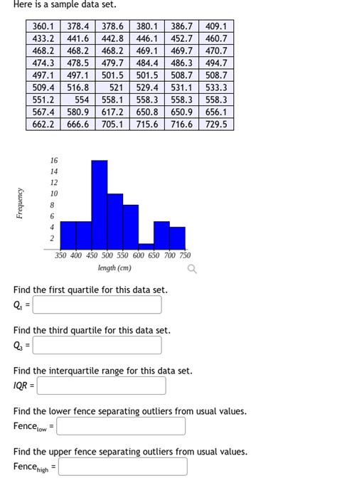 Solved Here Is A Sample Data Set Find The First Quartile