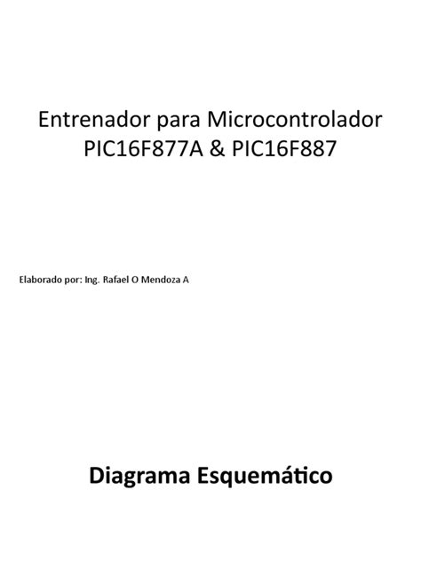 Entrenador Para Microcontrolador Pic16f877a And Pic16f887 Pdf