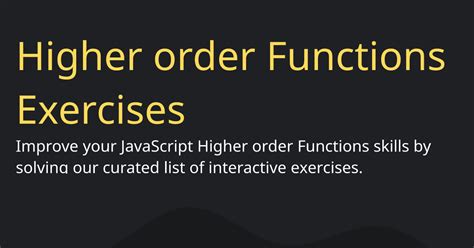 Higher Order Functions Exercises 100 Js Functions