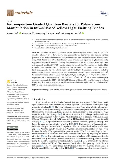 Pdf In Composition Graded Quantum Barriers For Polarization