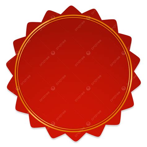 Red Round Label With Gold Lines Label Red Label Round Label Png