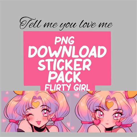 Png Download Sticker Pack Flirty Girl Printable Stickers Instant