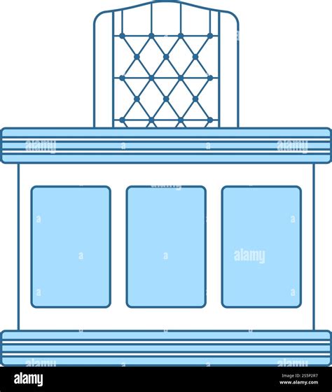 Judge Table Icon. Thin Line With Blue Fill Design. Vector Illustration Stock Vector Image & Art ...