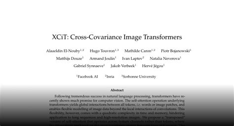 Paper Page Xcit Cross Covariance Image Transformers