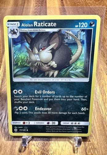 Alolan Raticate 77149 Sun And Moon Pokemon Card Nm Ebay