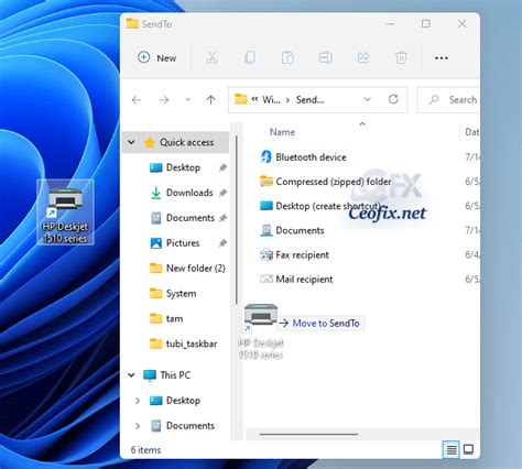 Add Printer To Send To Context Menu On Windows