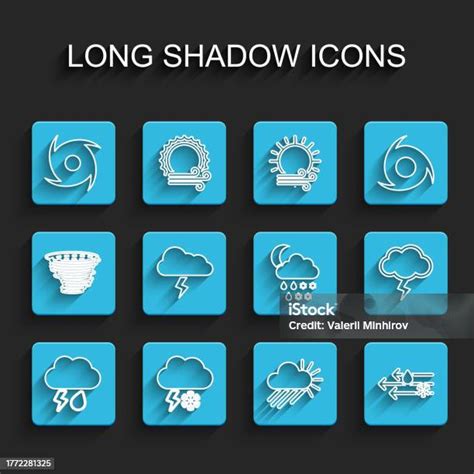 비와 번개 눈 토네이도 흐린 태양 바람 폭풍 비 달 아이콘으로 선 구름을 설정합니다 벡터 0명에 대한 스톡 벡터 아트 및 기타 이미지 Istock