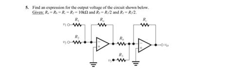 Solved Find The Expression For The Output Voltage Of The Chegg Com