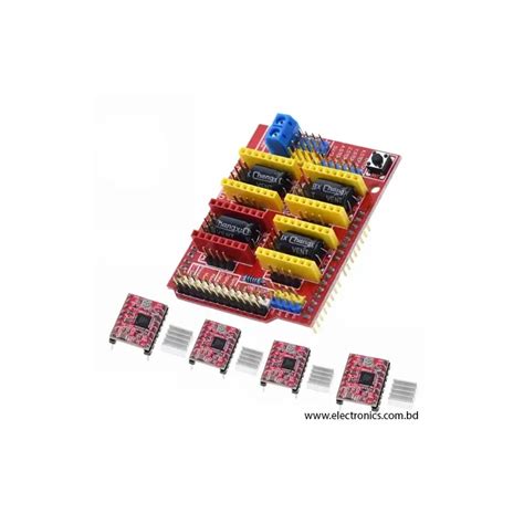 cnc shield board 4pcs a4988 stepper motor driver for arduino latest