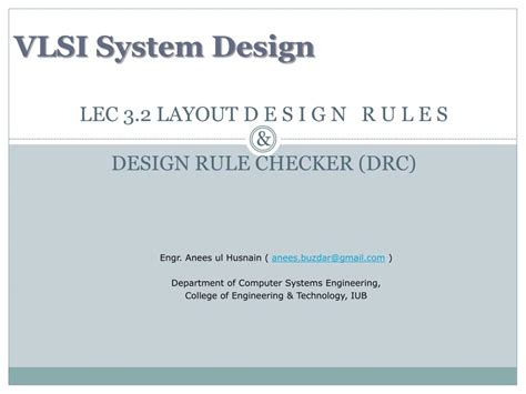 ppt lec 3 2 layout d e s i g n r u l e s and design rule checker drc