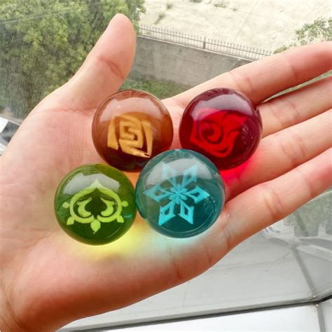 Genshin Impact Eye God 3D Crystal Ball Luminous 7 Element Props Figure