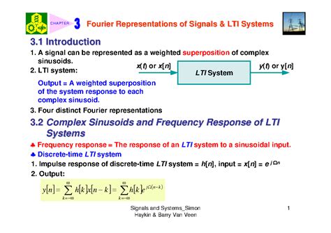 Ch Fourier Representations Of Signals LTI Systems Signals And Systems Simon Haykin Barry