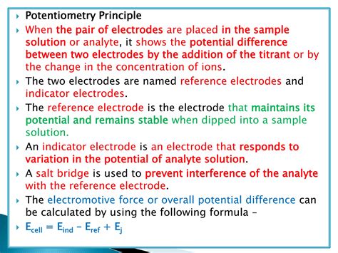 Potentiometry Electrochemical Cell Construction And Working Of