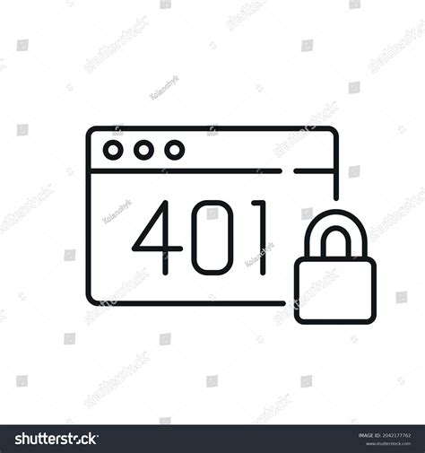401 Error Linear Icon Website Thin Stock Vector Royalty Free 2042177762 Shutterstock