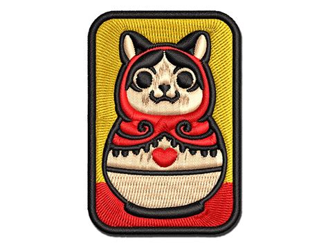 Cat Russian Nesting Doll Matroyshka Babushka Multi Color Embroidered