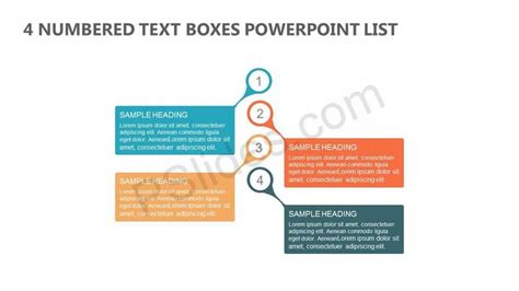 4 numbered text boxes powerpoint list powerpoint text powerpoint