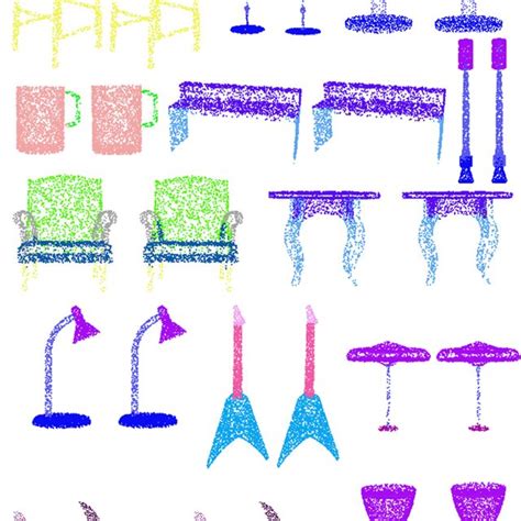 visualisation of shapenet dataset segmentation results each pair of
