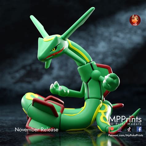 🐉 Rayquaza Presupported・ 3d File For 3d Printing・cults