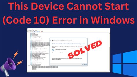 How To Fix This Device Cannot Start Code 10 Error In Windows 1110 Youtube
