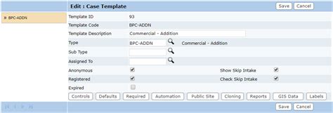 case template fields