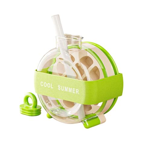 Ice Cube Bottle 2 In 1 Touch Free Ice Cube Water Bottle With Lid Bin