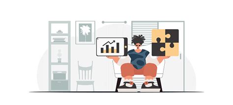 그 사람은 트랜스와 포지티브 그레이드 차트를 들고 있습니다 생각 수집 작업 트렌디한 스타일 벡터 일러스트레이션 검은색에 대한