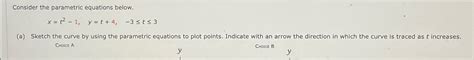Solved Consider The Parametric Equations Chegg