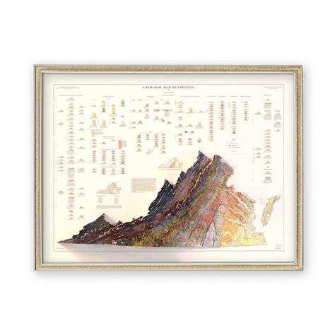 Virginia Geologic Map Print Topographic Wall Art 1993 Etsy