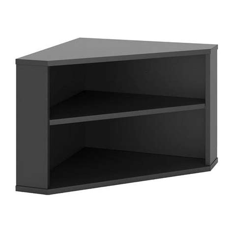 29 In Tio Triangle Shaped Corner Bookcase Console With 2 Shelves Black